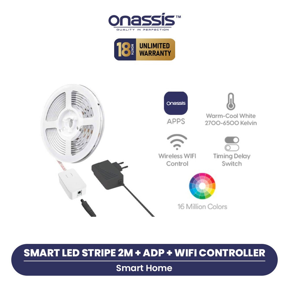 Jual Onassis Smart LED Stripe 2M + Adp +Wifi Controller ( Complete Set ...