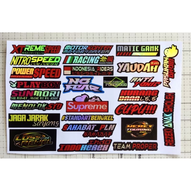 Stiker Motor Hologram cheap Sticker Racing