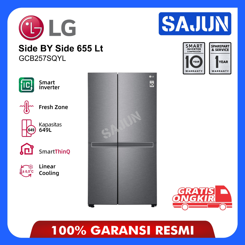 Jual LG Kulkas Side By Side GCB257SQYL / GC-B257SQYL / 655L | Shopee Indonesia