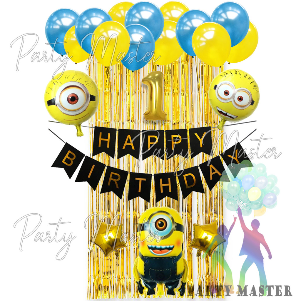 Jual PAKET set dekorasi minion despicable me simple tirai murah banner ...
