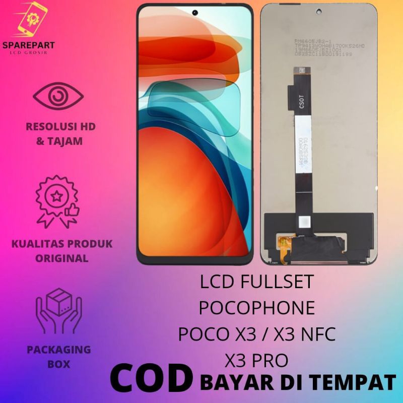 Jual LCD FULLSET POCOPHONE POCO X3 / X3 NFC / X3 PRO / X3NFC / X3PRO / REDMI NOTE 9PRO 5G ...
