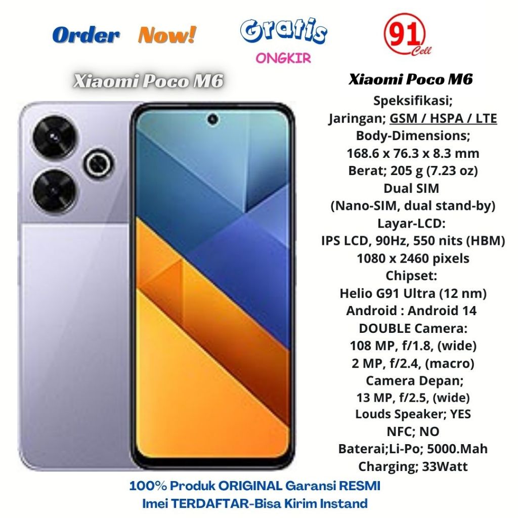 Jual Poco M6 4G Ram8/256gb Garansi Resmi 1 Tahun | Shopee Indonesia