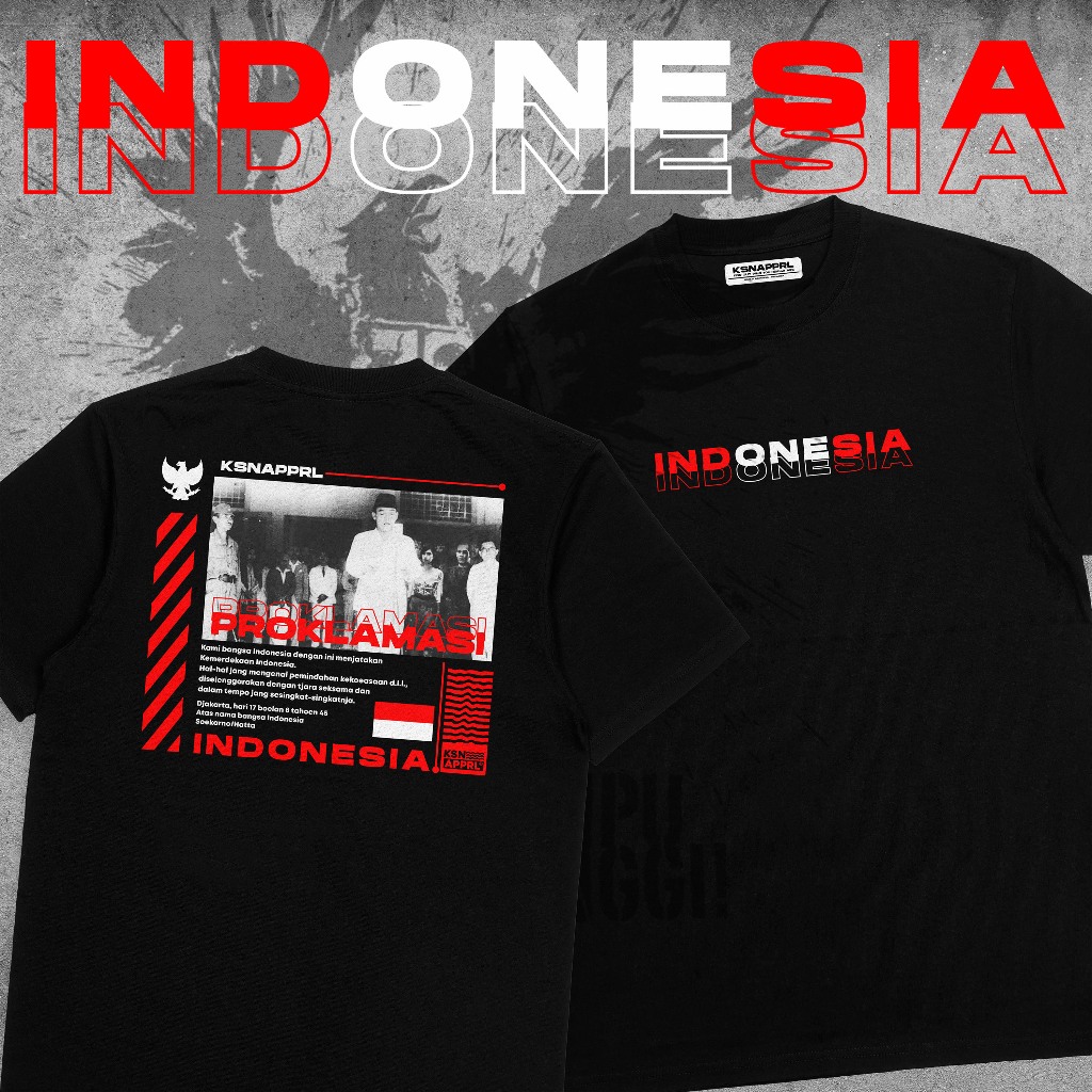 Jual Kaos Indonesia Merdeka "PROKLAMASI" - Kaos Kemerdekaan Indonesia ...