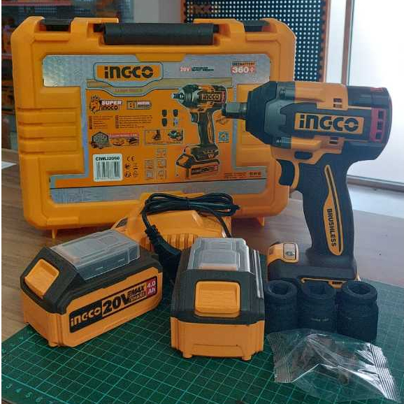 Jual Pembuka Baut Mur Cordless Impact Wrench 20V 500Nm INGCO CIWLI2050 ...