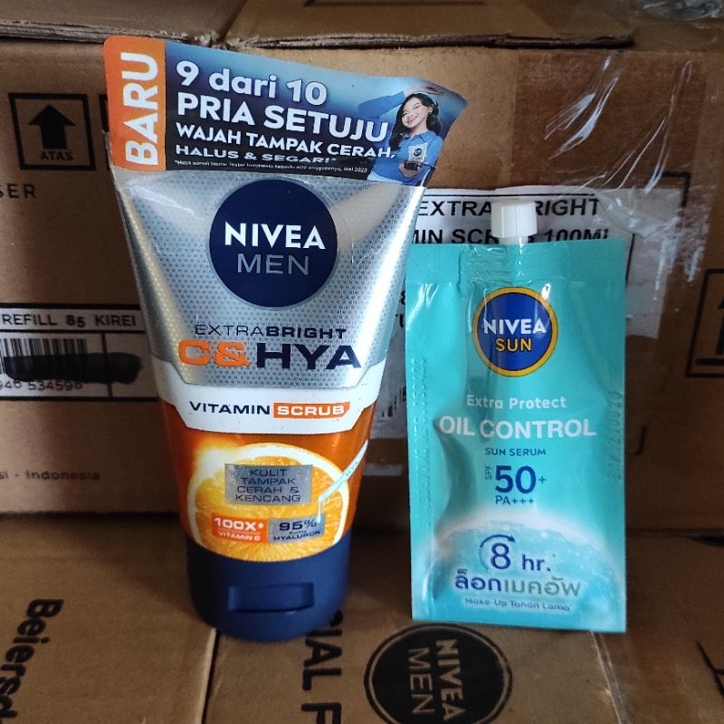 Jual NIVEA MEN Foam C&Hya 100ml GRATIS NIVEA Suncreen Serum Sachet 7ml ...