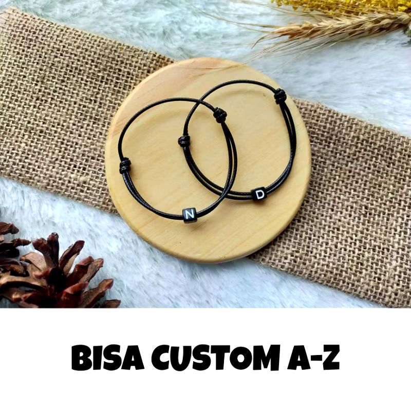 Jual Gelang Inisial Huruf Double Slide DENGAN KEMASAN | Shopee Indonesia