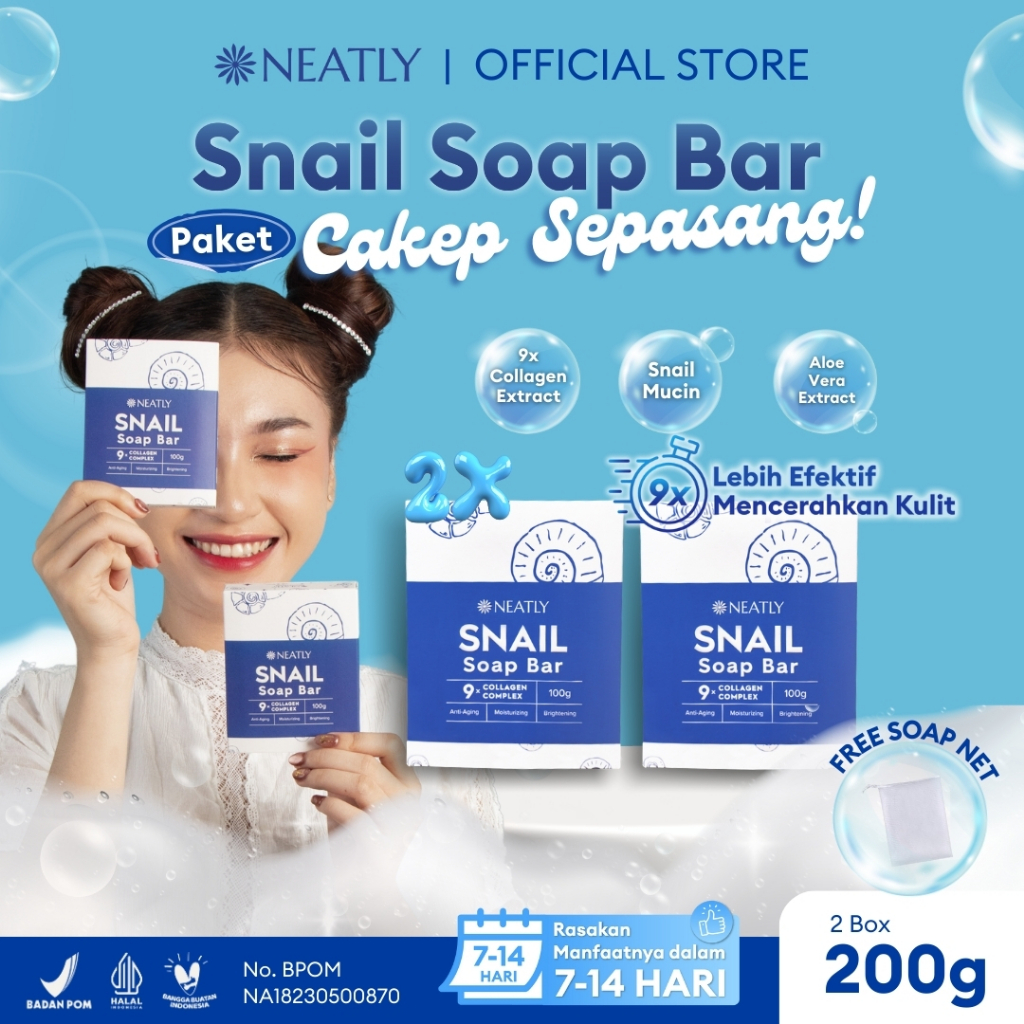 Jual Neatly Snail Soap Bar Paket Cakep Sepasang 2 box 200gr | Sabun ...