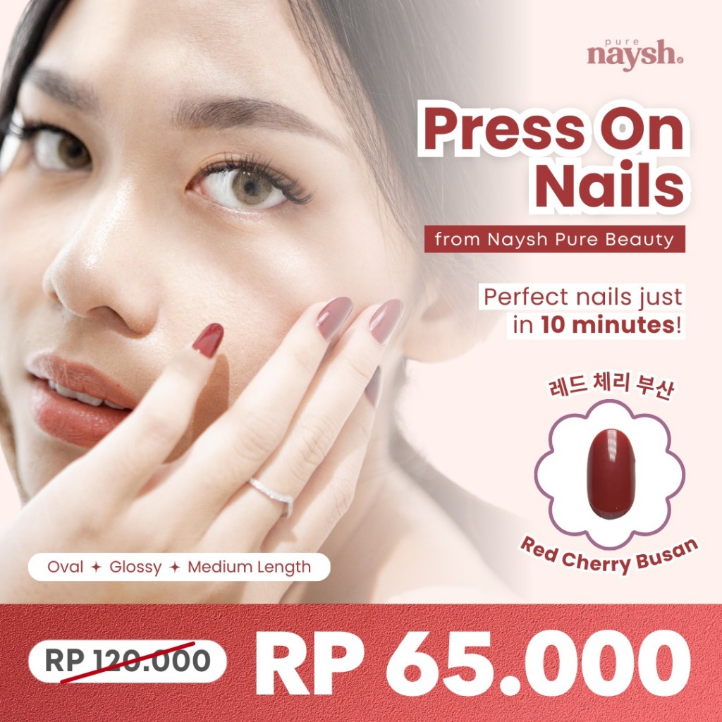 Jual Press on Nails by NAYSH (Red Cherry Busan) | Shopee Indonesia