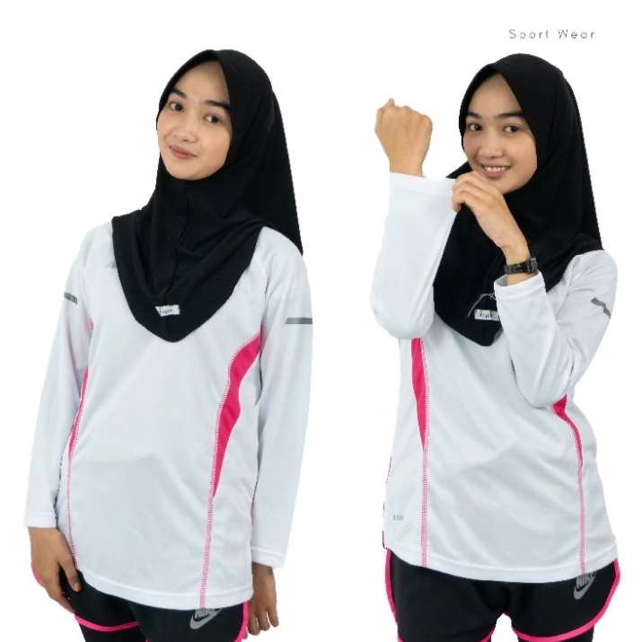 Jual BAJU Olahraga Wanita Lengan Panjang Fitnes Zumba Senam NB / KAOS ...