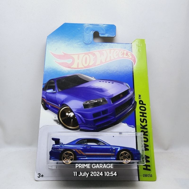 Jual Hot wheels workshop Nissan skyline GTR R34 biru | Shopee Indonesia