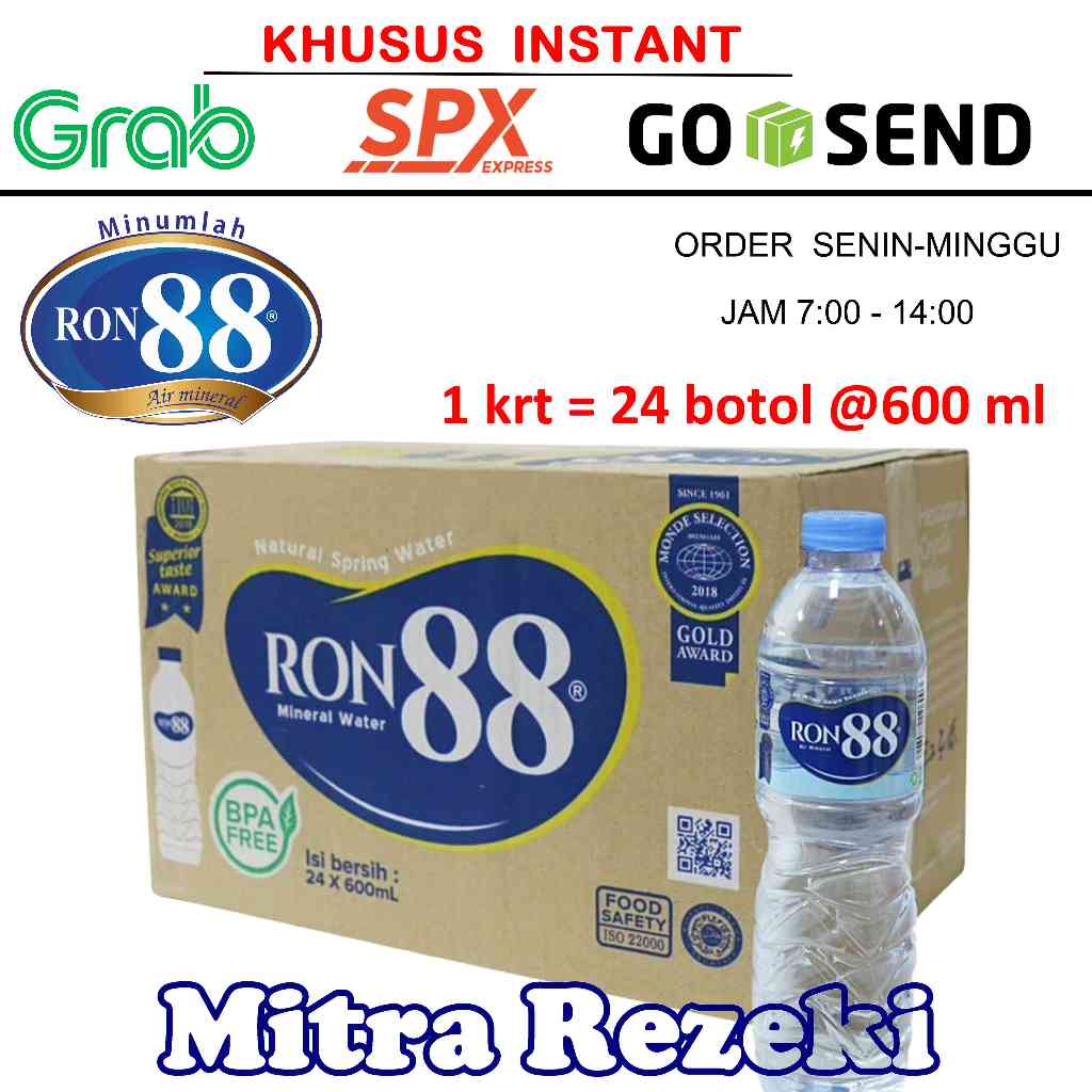 Jual RON88 600ml BOTOL (1 DUS=24 botol) RON 88 packing dus/pack AIR ...