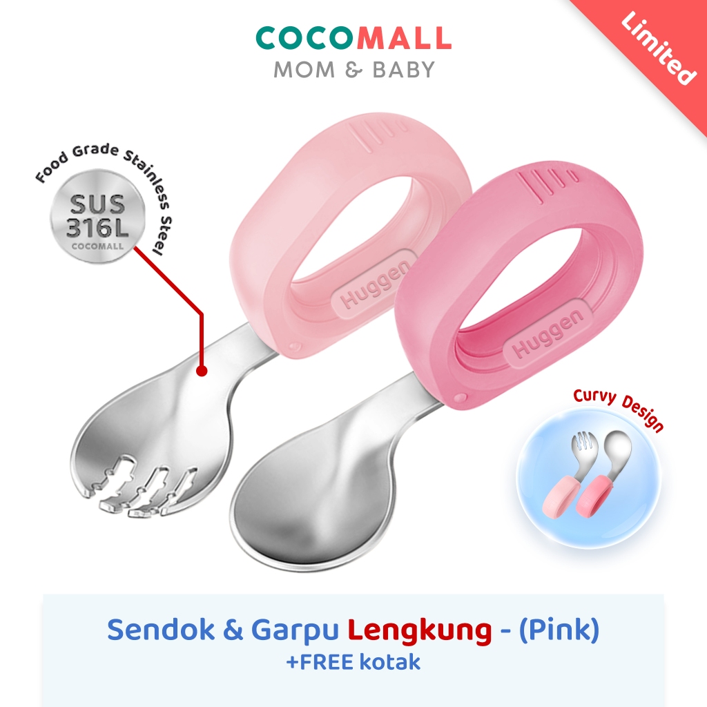 Jual COCOMALL Sendok Anak Stainless Steel SUS316 - Training Spoon Baby ...