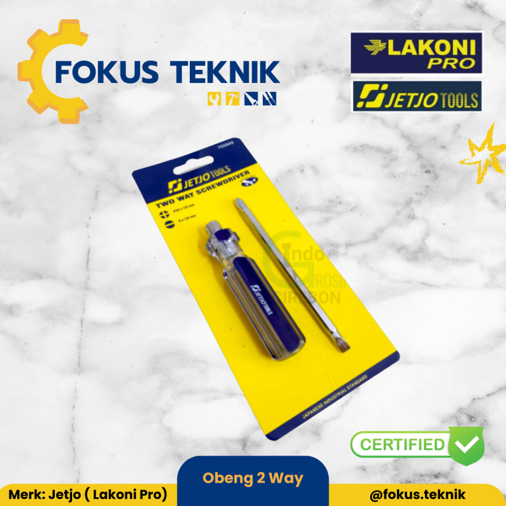 Jual Obeng 2 Arah Bolak Balik Handle Screwdriver Jetjo Tools ( Dahulu ...