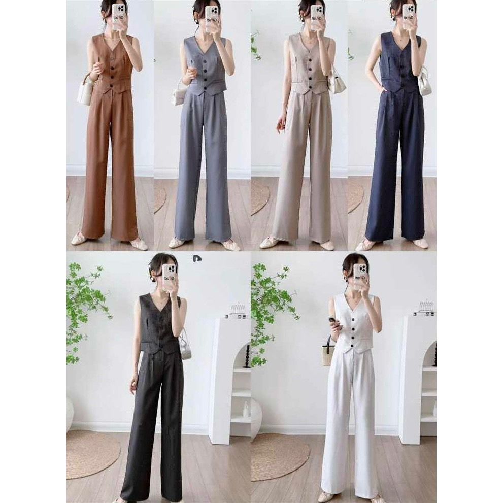 Jual Simply Oneset Vest Celana Korean Style | Shopee Indonesia