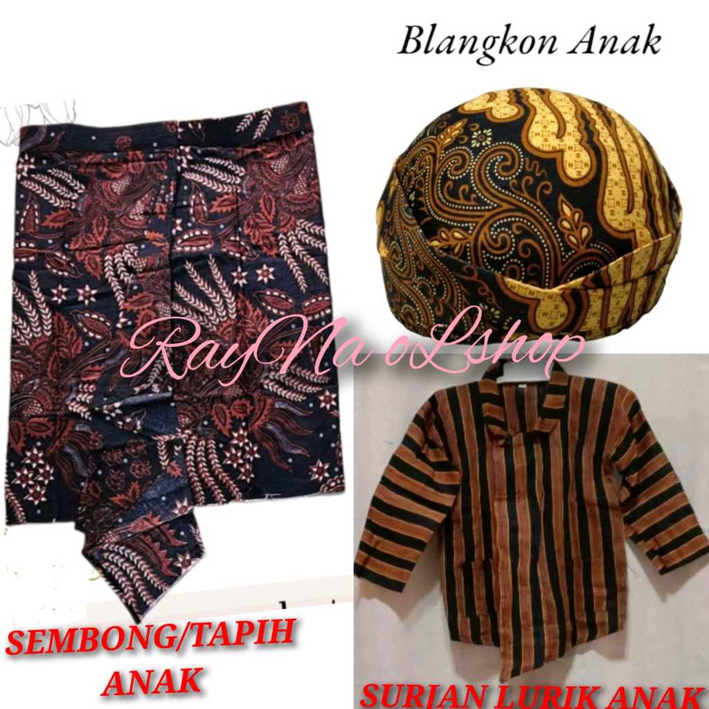 Jual SURJAN LURIK ANAK + SEMBONG/TAPIH INSTAN ANAK + BLANGKON ANAK ...