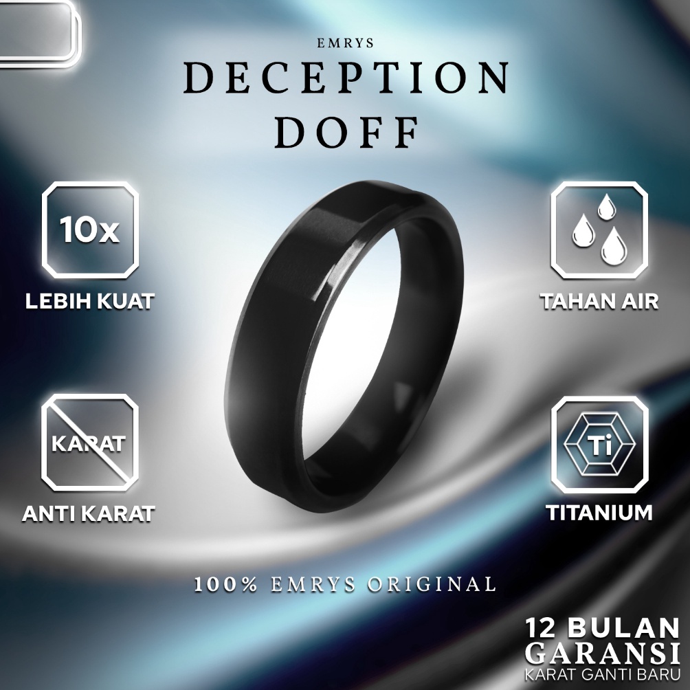 Jual KODE T59B Emrys Simple Ring Best Seller DECEPTION BLACK Doff ...