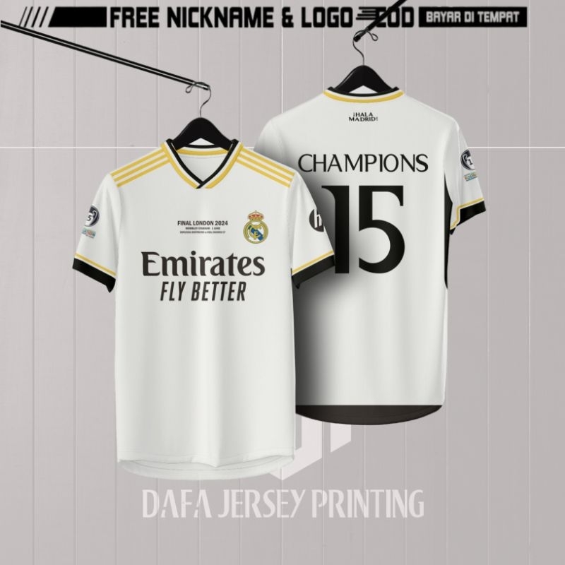Jual JERSEY RM 2024 SPESIAL JUARA UCL FULL PRINTING | Shopee Indonesia