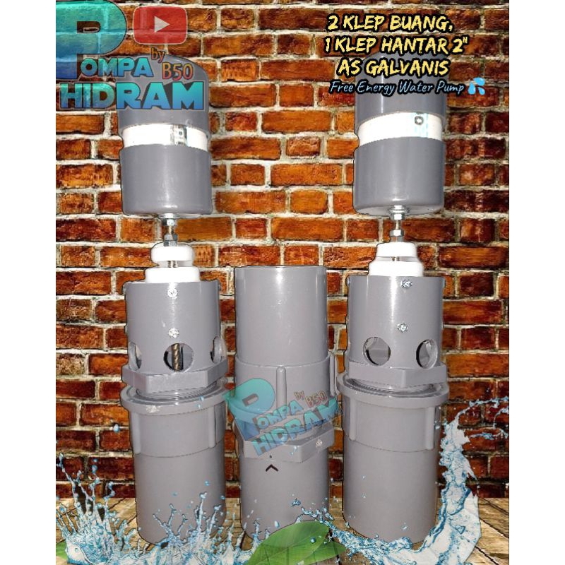 Jual Pompa hidram, 2 klep buang 1 klep hantar pvc 2 inch | Shopee Indonesia