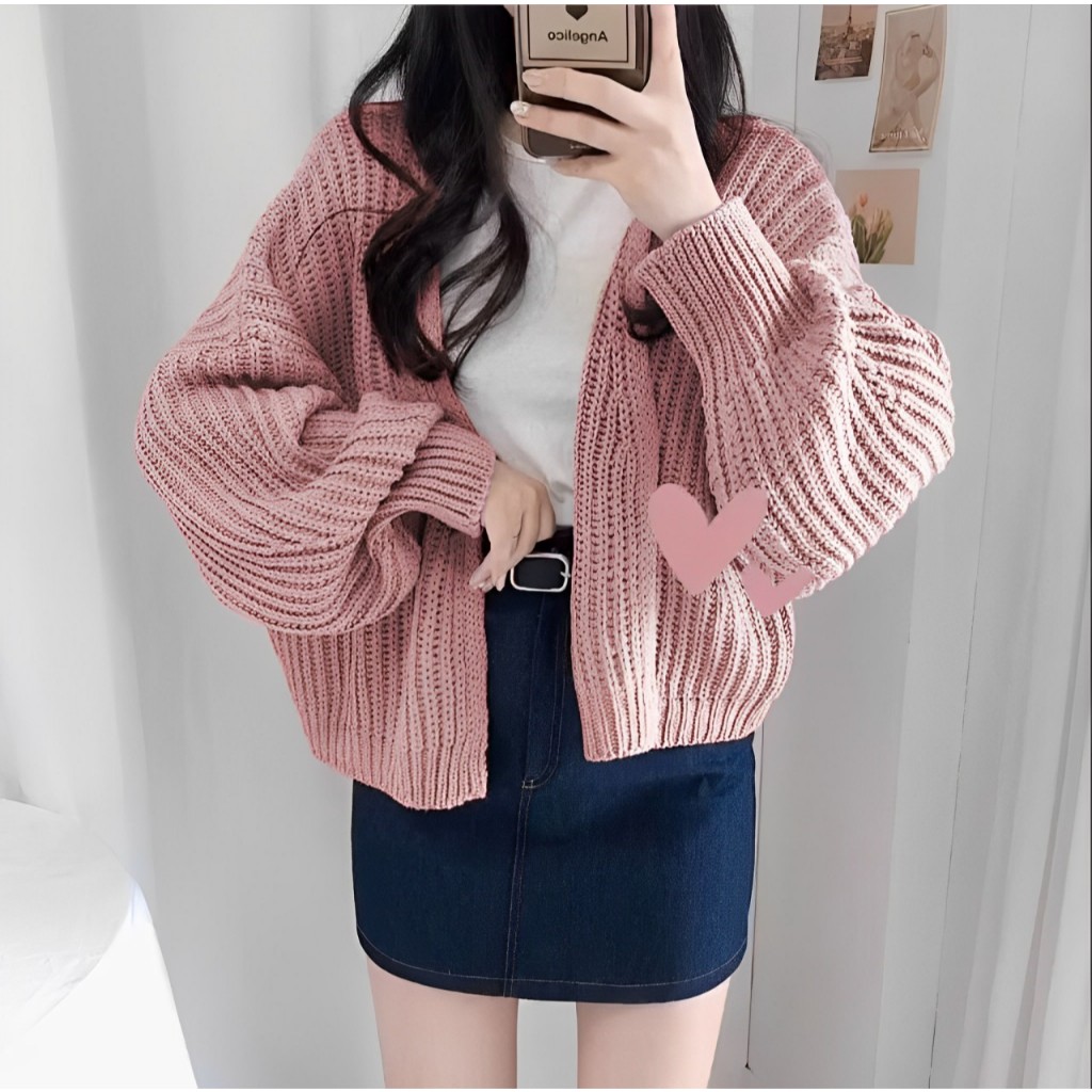 Jual RO Cardigan Rajut Hazel Ld 100 - 110 cm P 65 cm B 300 gr Cotton ...