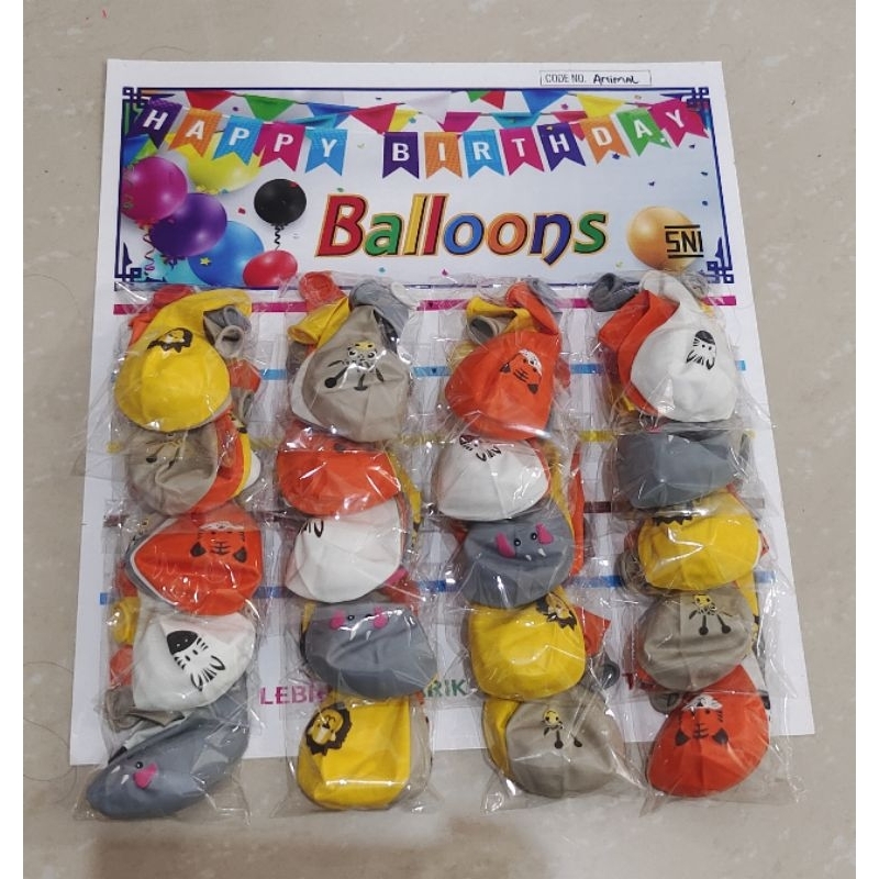Jual BALON PAPAN SABLON ANIMAL ISI 2O BKS @5 PCS | Shopee Indonesia