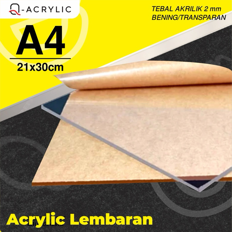 Jual Akrilik A4 Lembaran 2mm / Akrilik Bening / Acrylic | Shopee Indonesia