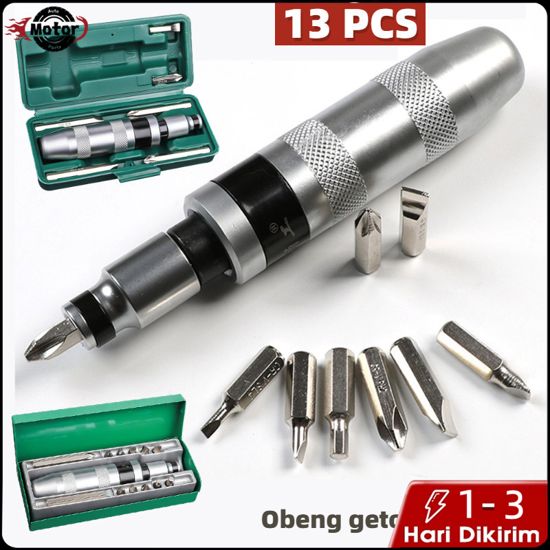 Jual Obeng ketok set 13pcs Obeng Set Putar set S2 Drill bit bahan non ...