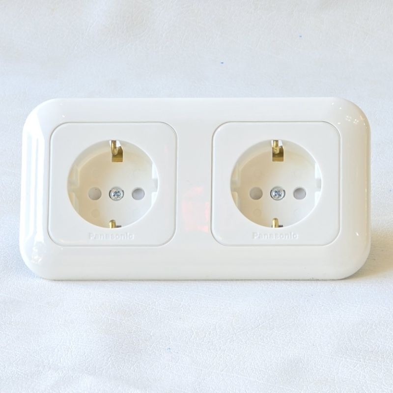 Jual PANASONIC STOP KONTAK GANDA / DOUBLE CP 2 GANG WEJP 11222 7 ...