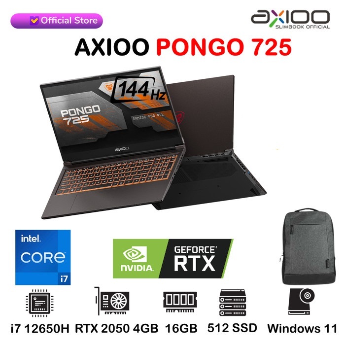Jual Axioo Pongo 725 Core i7 12650H 16GB SSD 512GB RTX2050 4GB Win11 ...