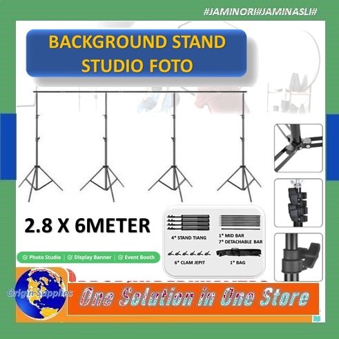 Jual Stand Background 6 Meter x 2.8 Bar Tiang Bracket Backdrop Photo ...