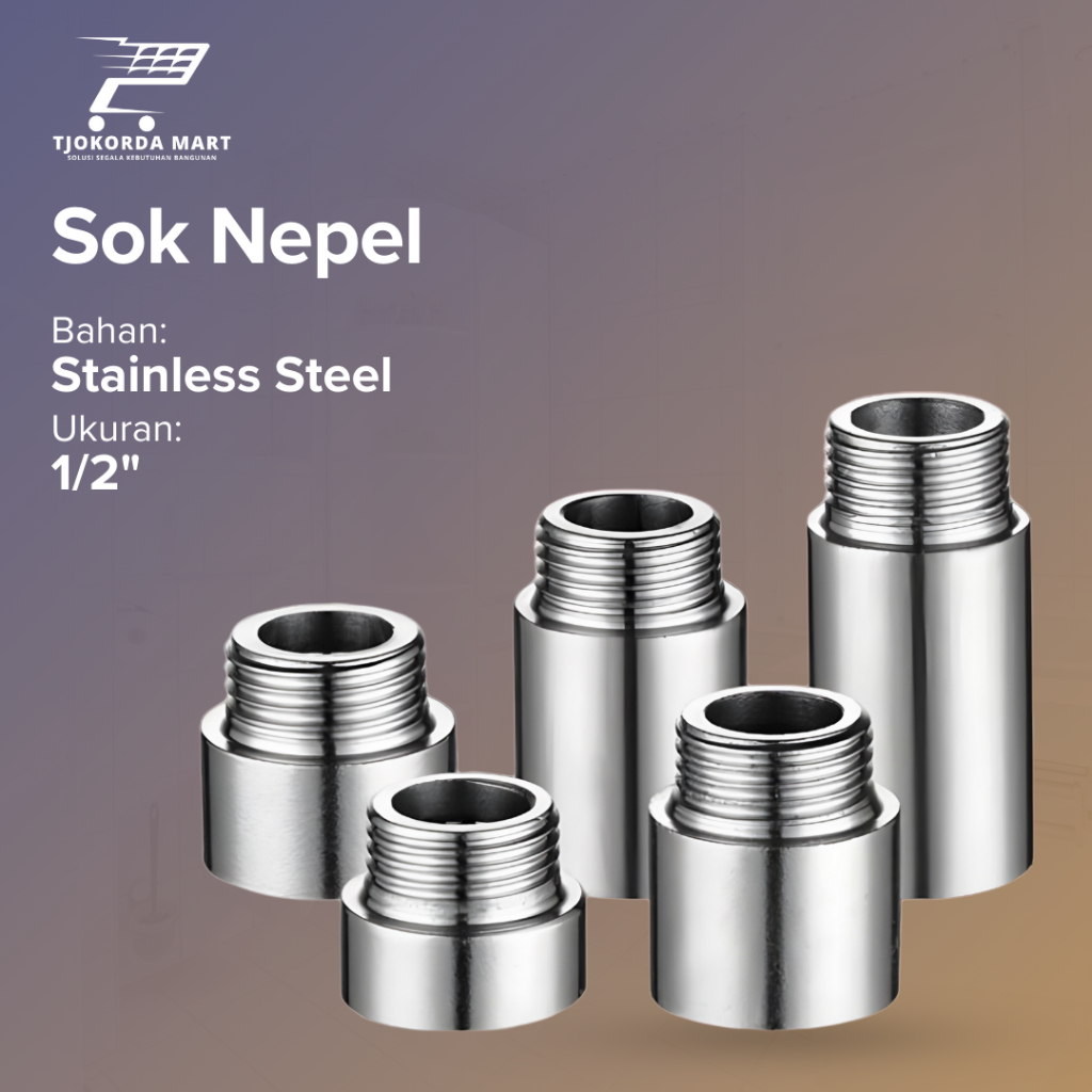 Jual Sok Sambungan pipa sock Nepel 1/2 inch sambungan kran air ...