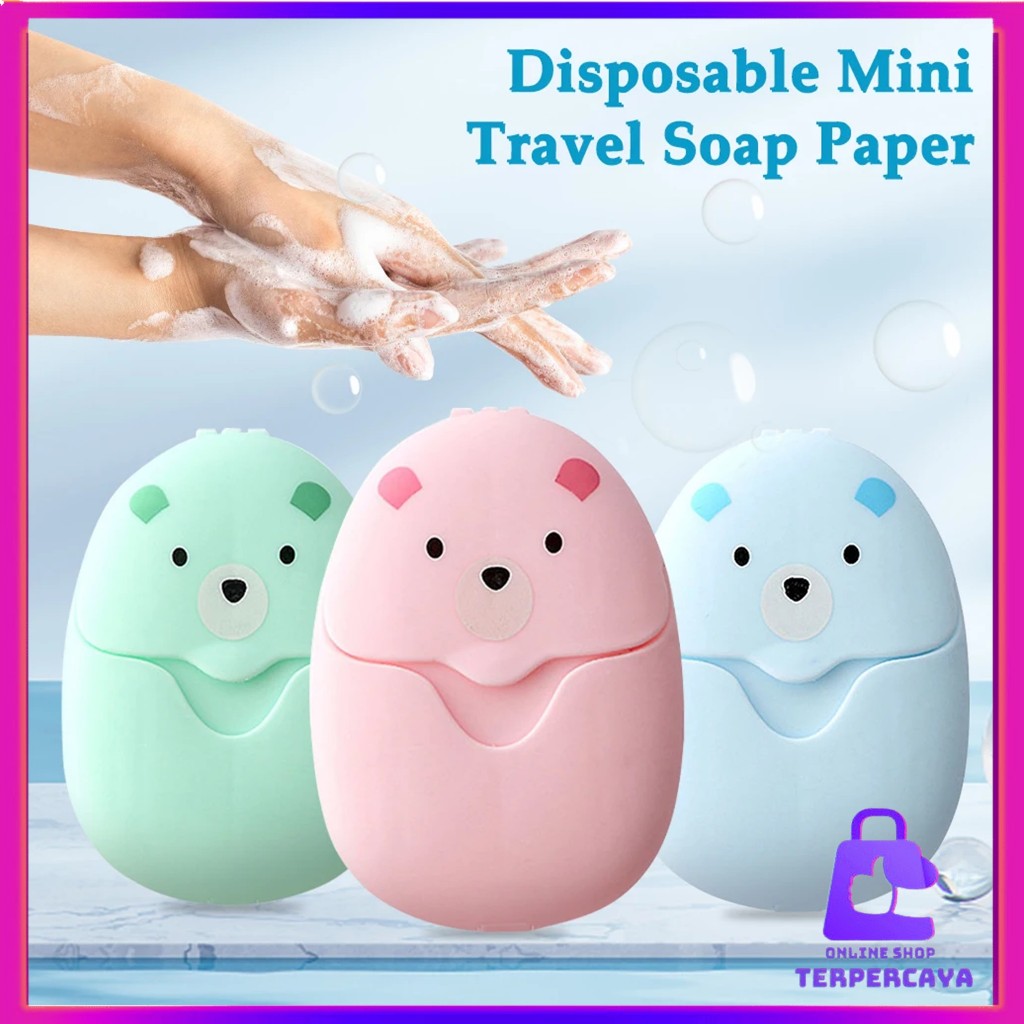 Jual OST Sabun Kertas Mini Porteble Motif Beruang Isi 50Pcs Hand Soap ...