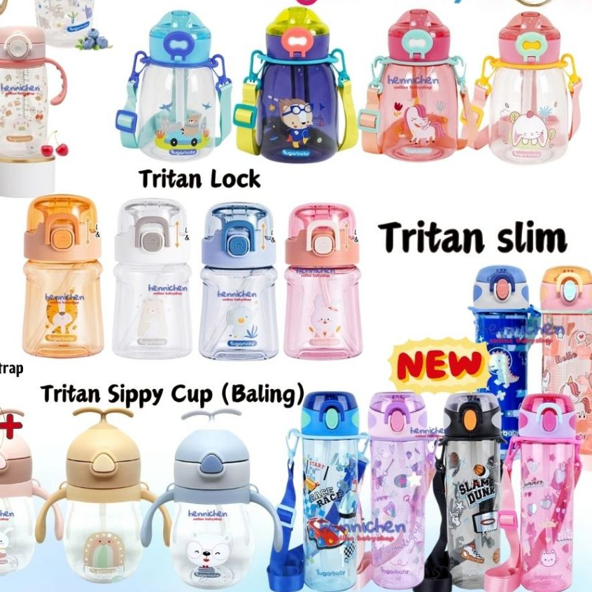 Jual Sugar Baby Tritan Bottle 400ML TKBST400 With Special Straw / Tritan Kid Bottle Slim 600ml ...