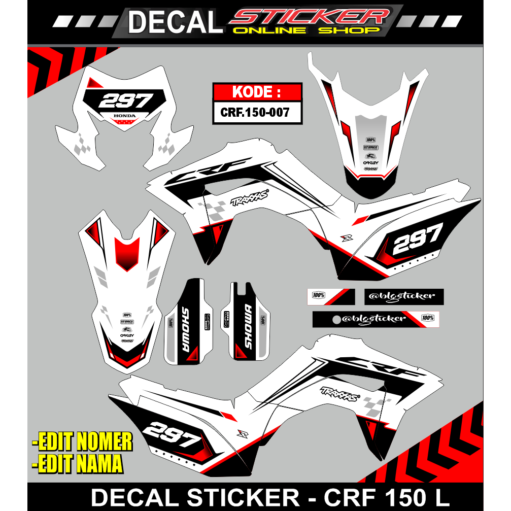Jual Stiker Decal Print - Sticker Motor CRF Motif Keren Terbaru Free ...