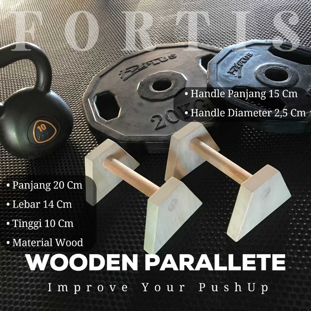 Jual FORTIS Wooden Parallettes Push Up Bar Planche Calisthenics Fitness ...