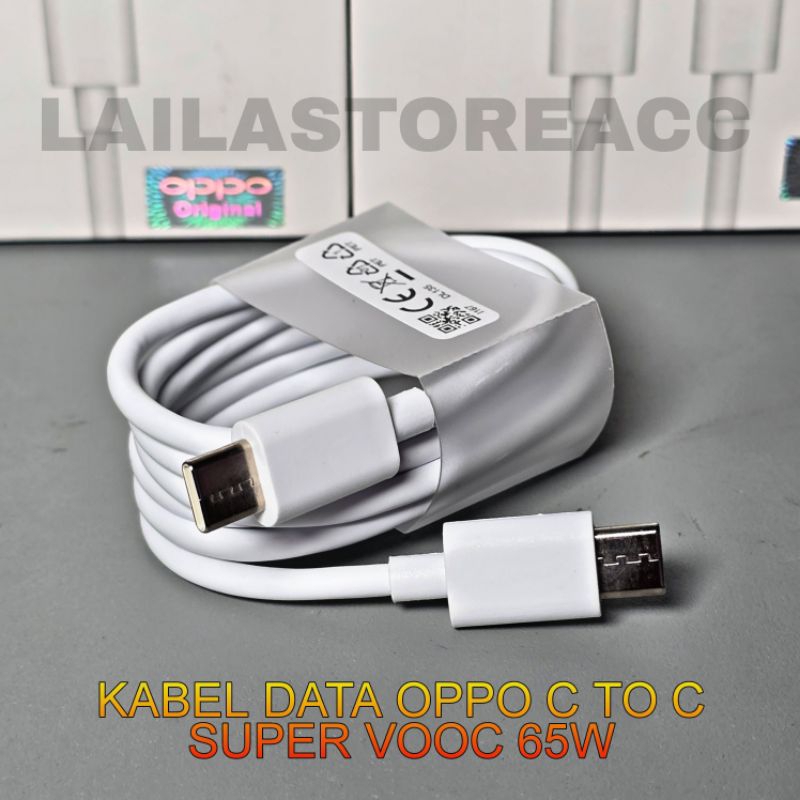 Jual KABEL DATA OPPO TYPE C TO TYPE C 65W SUPER VOOC FAST CHARGING 100% ...