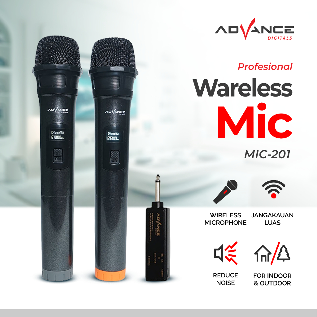 Jual READY STOKK~Advance MIC-201 Dua Microphone Wireless Professsional Mic Karaoke Double ...