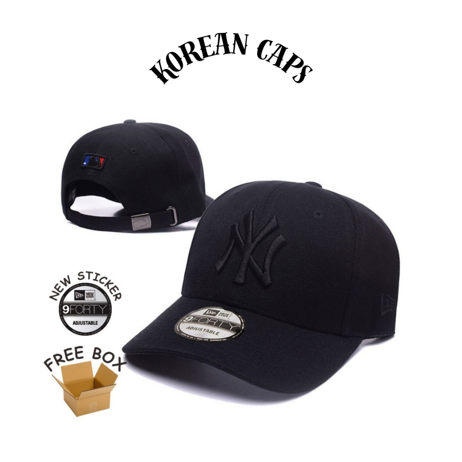 Jual Topi NY New York Full Black Hitam Hitam Baseball Caps Logo Bordir ...
