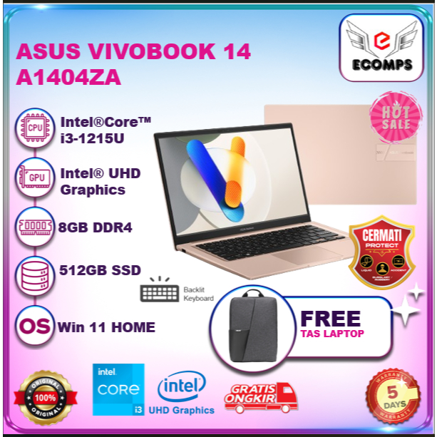 Jual Asus Vivobook 14 A1404ZA i3 1215U 8GB 512GB SSD W11+OHS 14.0"FHD ...