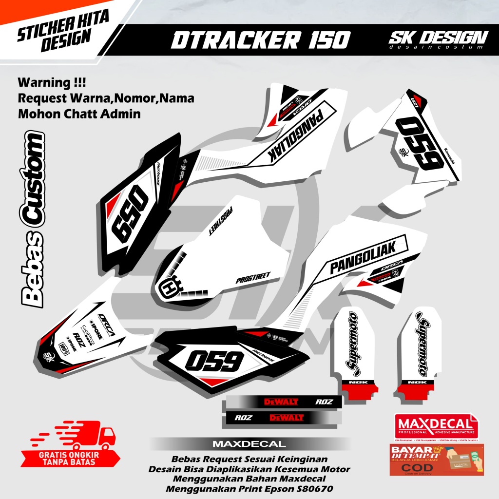 Jual DC 573 STICKER DECAL FULLBODY DTRACKER 150 SE DESAIN SIMPEL KEREN ...