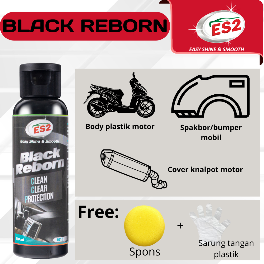 Jual ES2 Penghitam Pengkilap Body Kasar Bemper Mobil & Motor Dashboard ...