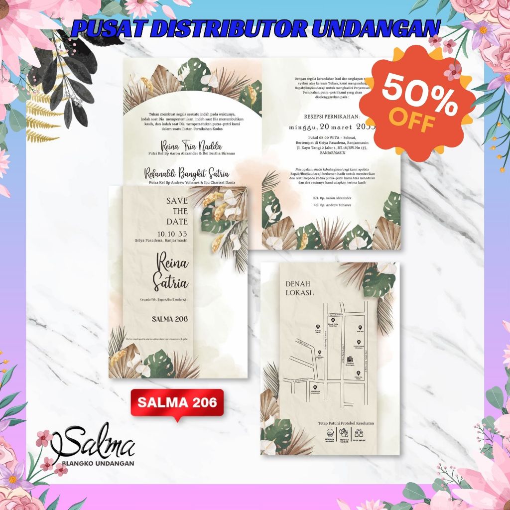 Jual Blangko Undangan Salma 206 | Blangko Undangan Murah | Blangko ...