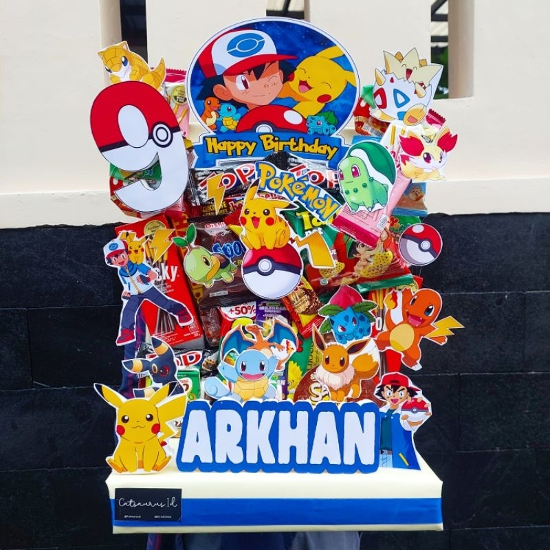 Jual Mading Snack Tower Ulang Tahun Karakter Catsaurus | Shopee Indonesia