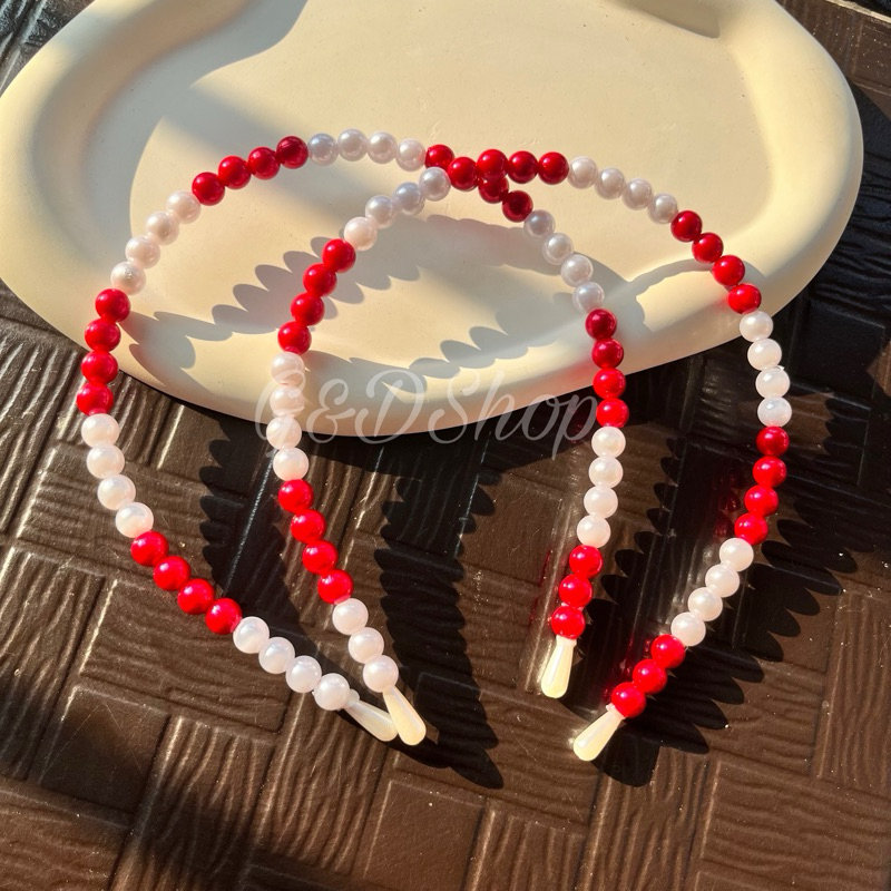 Jual [kemerdekaan] Bando mutiara merah putih Headband Wanita bandana ...