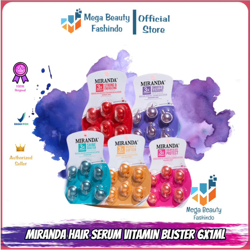 Jual Miranda Hair Vitamin | Serum (Vitamin Rambut) Blister 6x1ml ...