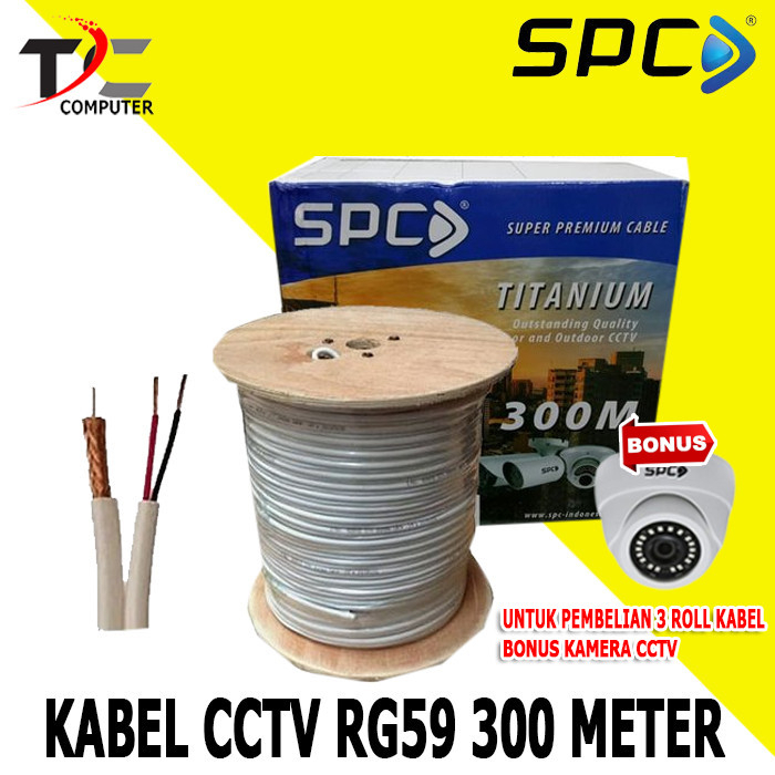 Jual Kabel CCTV 300 Meter SPC Plus Power RG59 Kabel CCTV 1 Roll ...