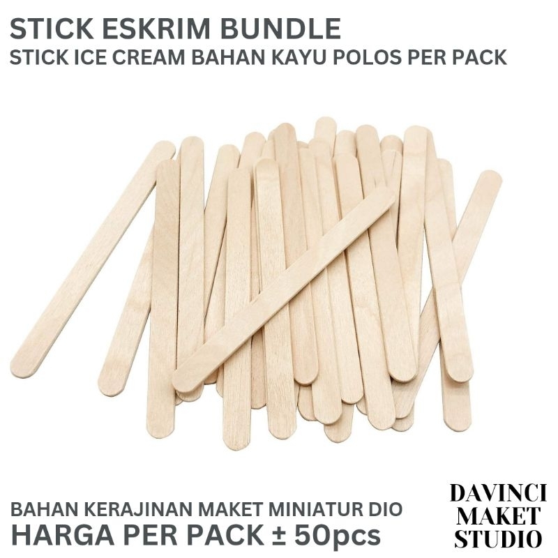Jual (Pack) Stik Es Krim Bahan Maket Diorama - Ice Cream Stick Bundle ...