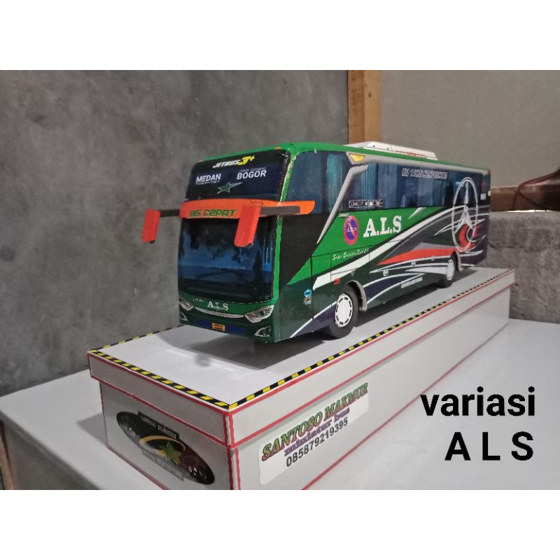 Jual Mainan ALS miniatur bus telolet Basuri full lampu RC remot control ...