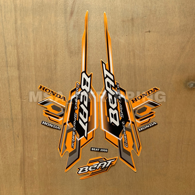 Jual Stripping strip stiker sticker lis polet Honda Beat thn.2008 Oren ...