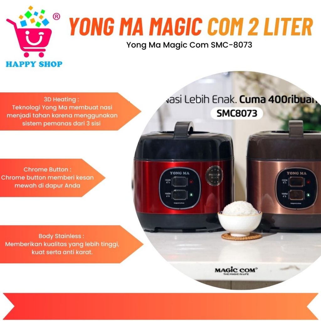 Jual Yong Ma Magic Com 2 Liter SMC-8073 | Shopee Indonesia