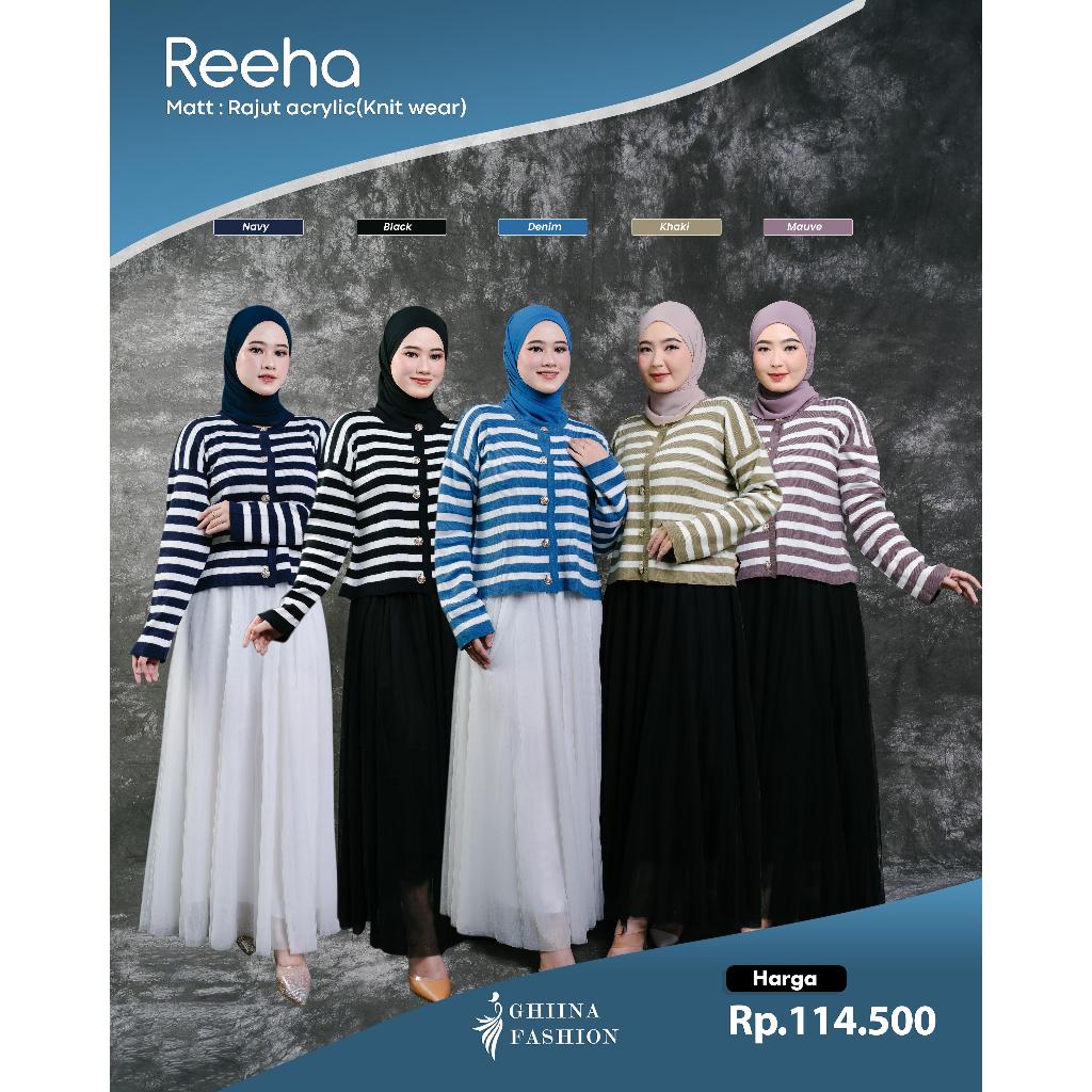 Jual REEHA CARDIGAN - GHIINA FASHION - BAHAN MATT RAJUT ACRYLIC - CARDIGAN WANITA | Shopee Indonesia